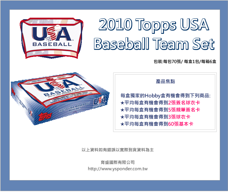 2010 Topps USA Baseball Team Set